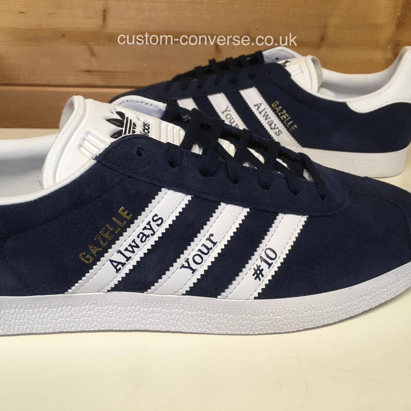 Personalised Adidas Gazelle Stripes Custom Trainers