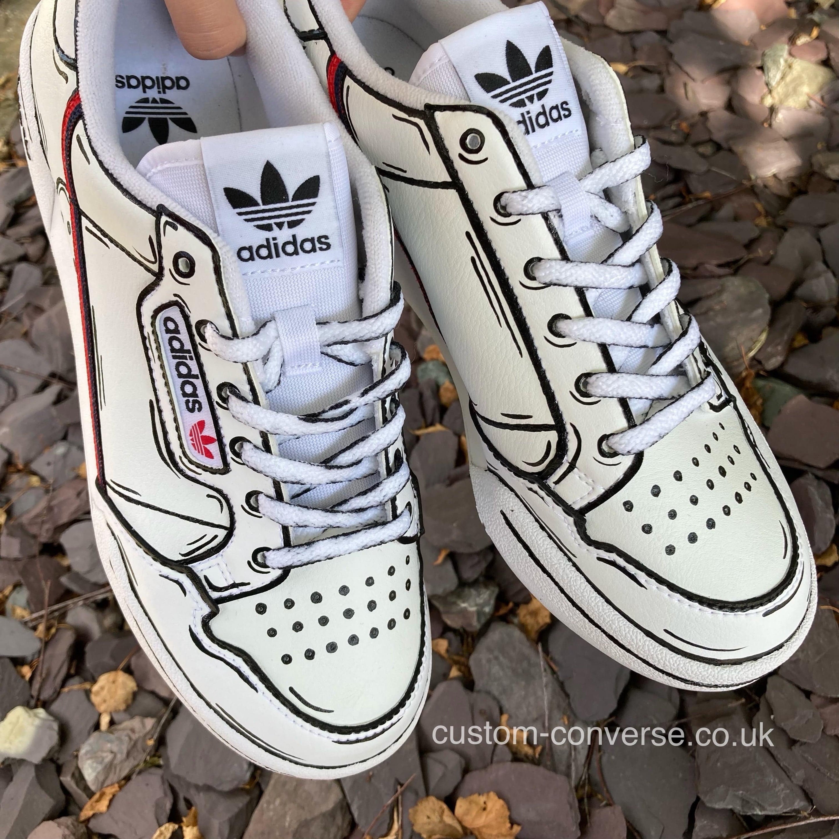 2D Cartoon Adidas Continental 80 Custom Trainers
