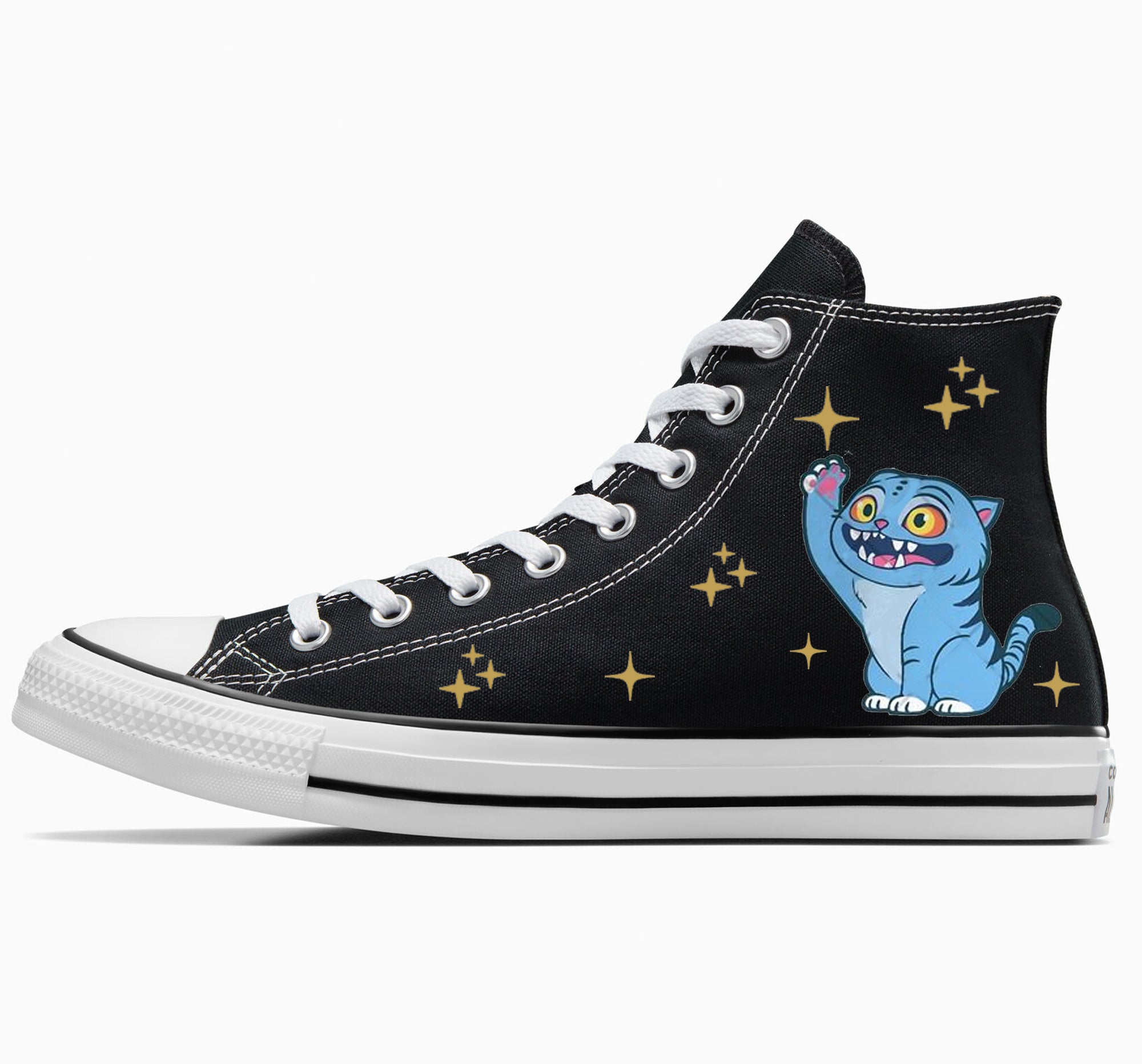 Derpy Tiger High Top Converse Custom Hand Painted Trainers