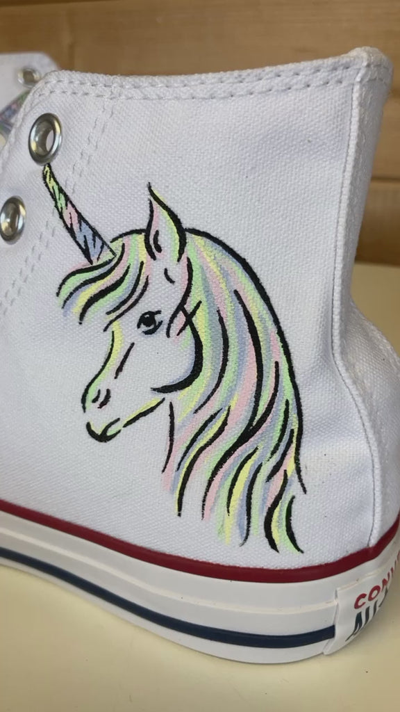Pastel Rainbow Unicorn Converse Custom Trainers