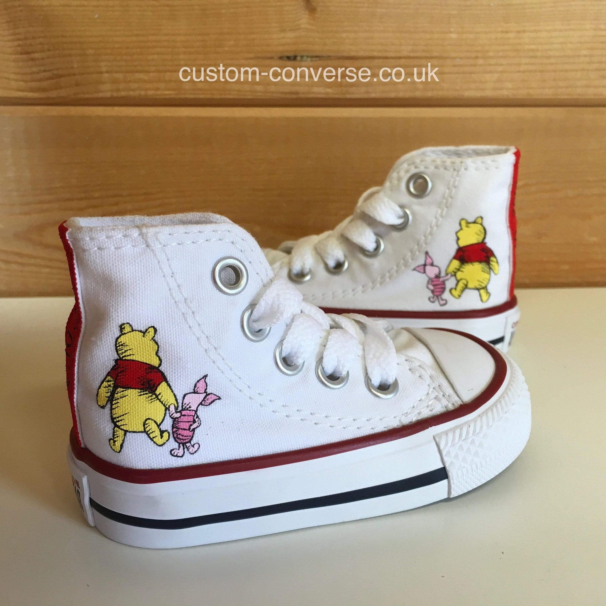 Kids Winnie the Pooh and Piglet Converse Custom Trainers