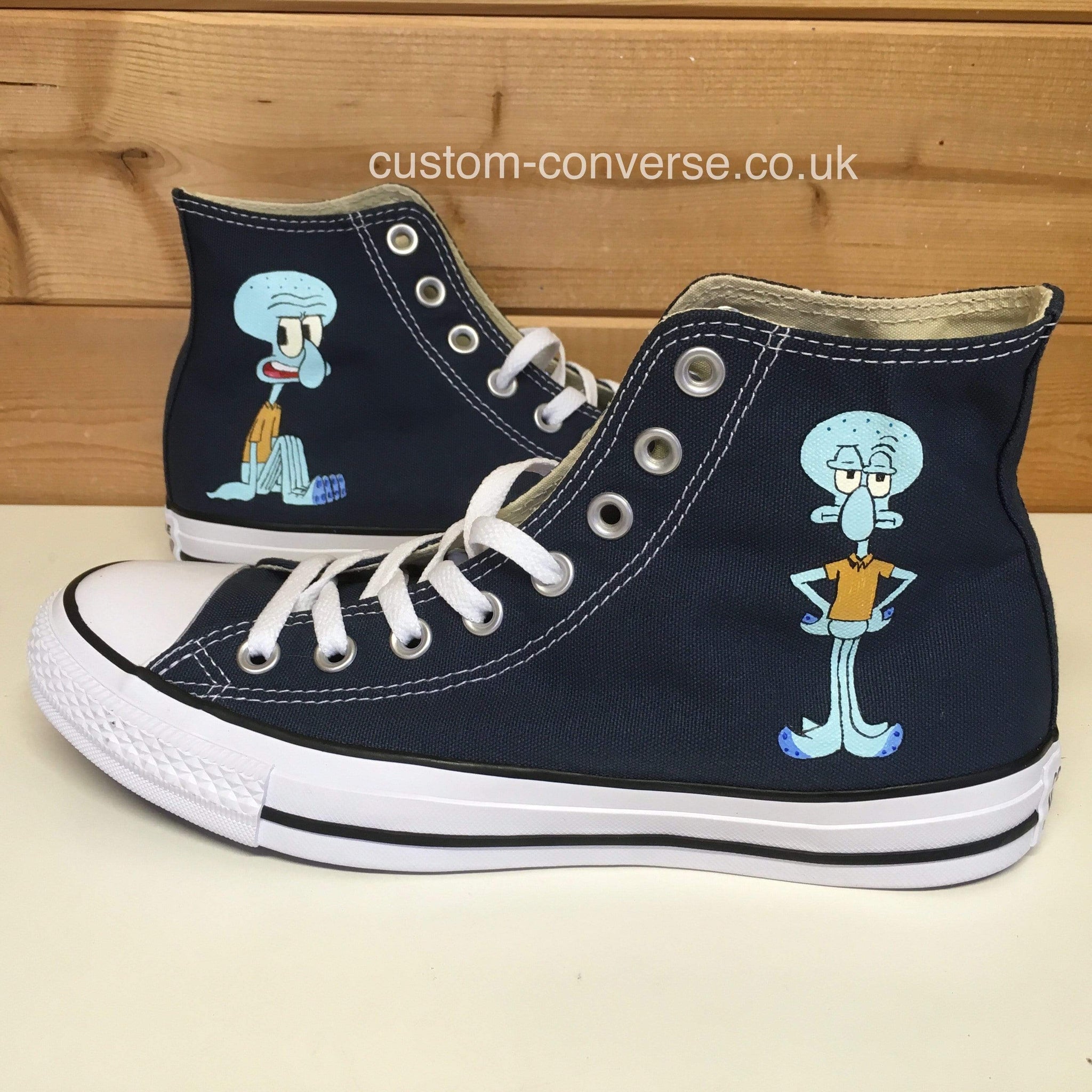 Squidward High Top Converse Custom Hand Painted Trainers