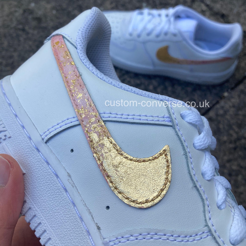 Gold Leaf Splinter Nike Air Force 1 Custom Trainers
